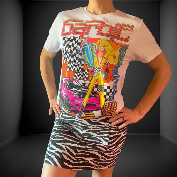 Barbie | Shirts | Barbie Race Car Tee 2 New Large Barbie Trophy T Shirt ...